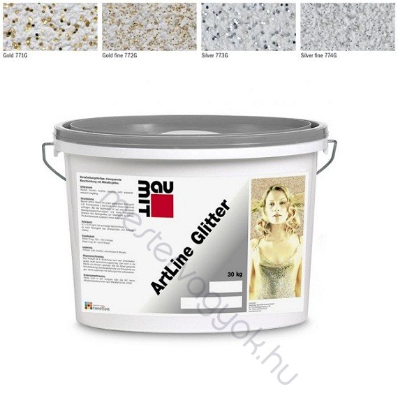Baumit ArtLine Glitter áttetsző csillogó hatású csillámmal telített kültéri és beltéri falfesték ...